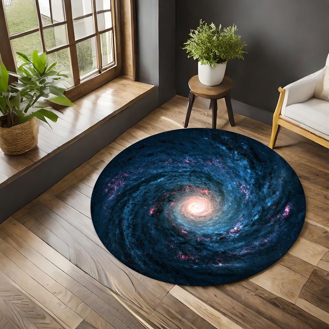 Milky Way Round Rug, Space Rug, Kids Rug, Galaxy Floor Rug, Galaxies ...