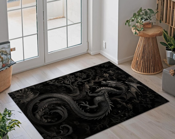 Fantasy Inspired Area Rug | Dark Academia Gothic Book Nook Decor ...