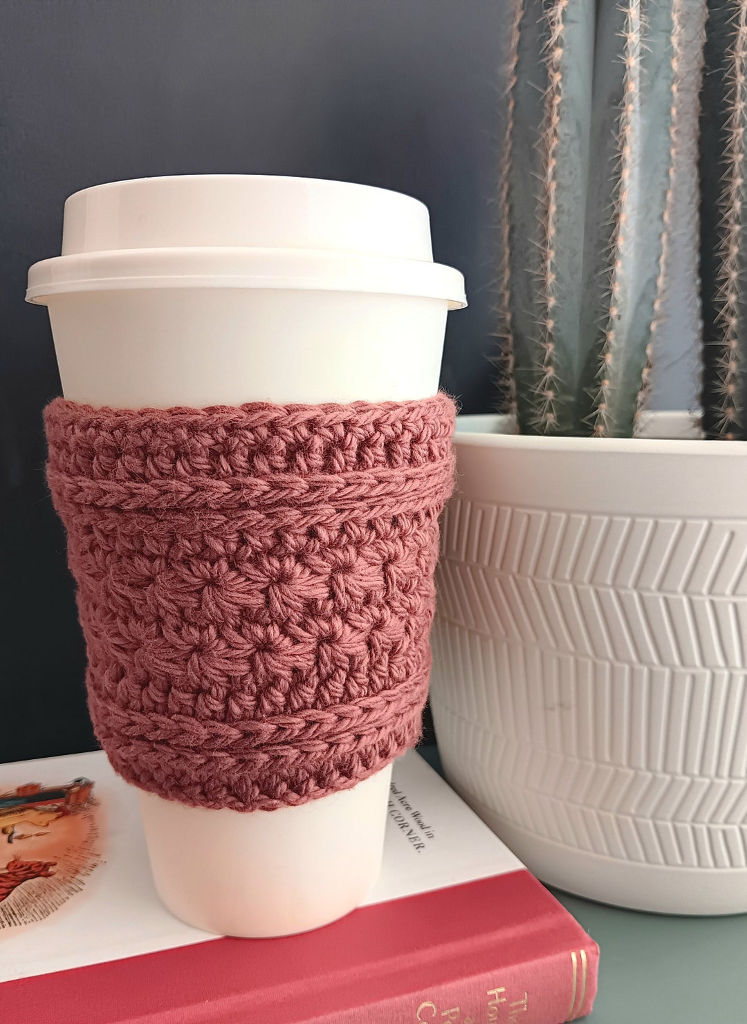 Astrid Hygge Crochet Cup Cozy: Reusable 100% Cotton Coffee Sleeve - Etsy