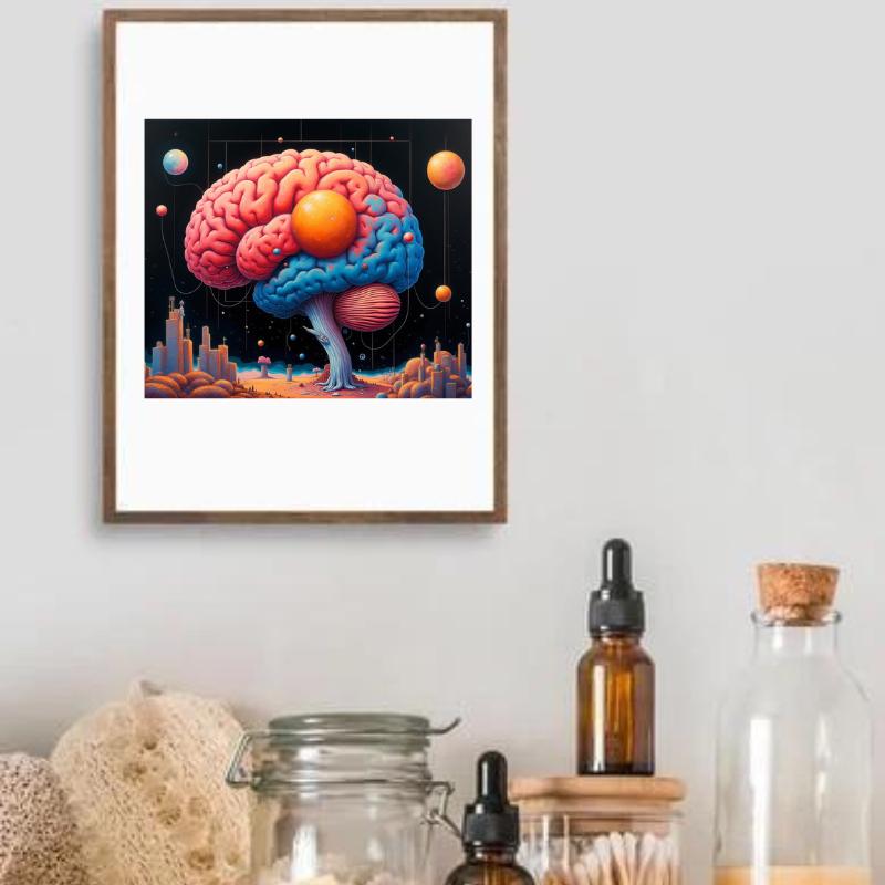 Neuroscience Brain Art;digital Download Prints-surrealistic Neuroworld ...