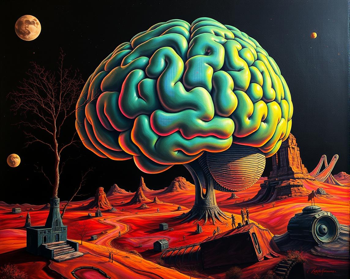 Neuroscience Brain Art;digital Download Prints-surrealistic Neuroworld ...