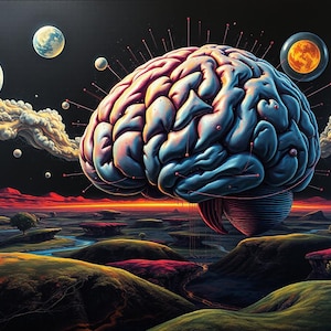 Neuroscience Brain Art;digital Download Prints-surrealistic Neuroworld ...