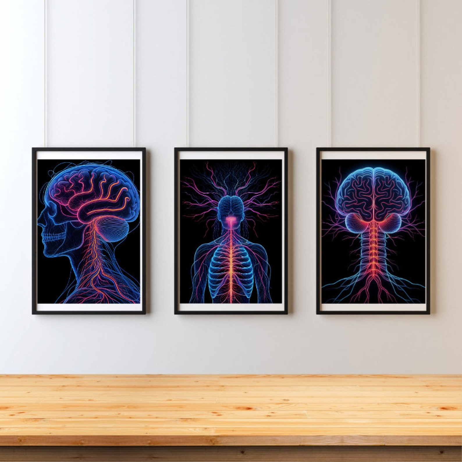 Neuroscience Brain Art;digital Download Prints- Luminous Neural Network ...