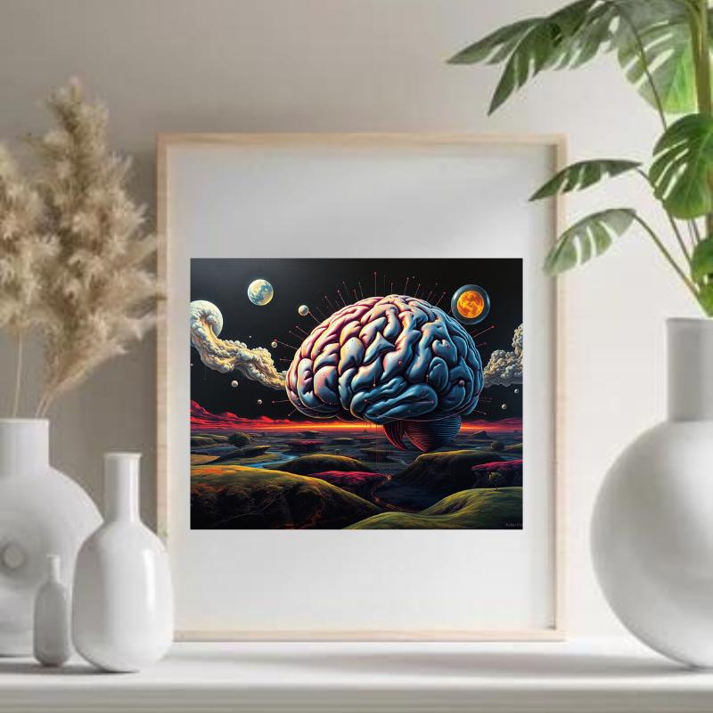 Neuroscience Brain Art;digital Download Prints-surrealistic Neuroworld ...
