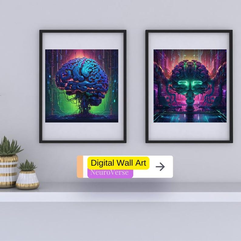 Neuroscience Brain Art; Digital Download Prints - Brain Computer ...