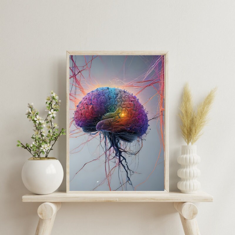 Neuroscience Brain Art; Digital Downloads - Neurology, Brains, Neurons ...