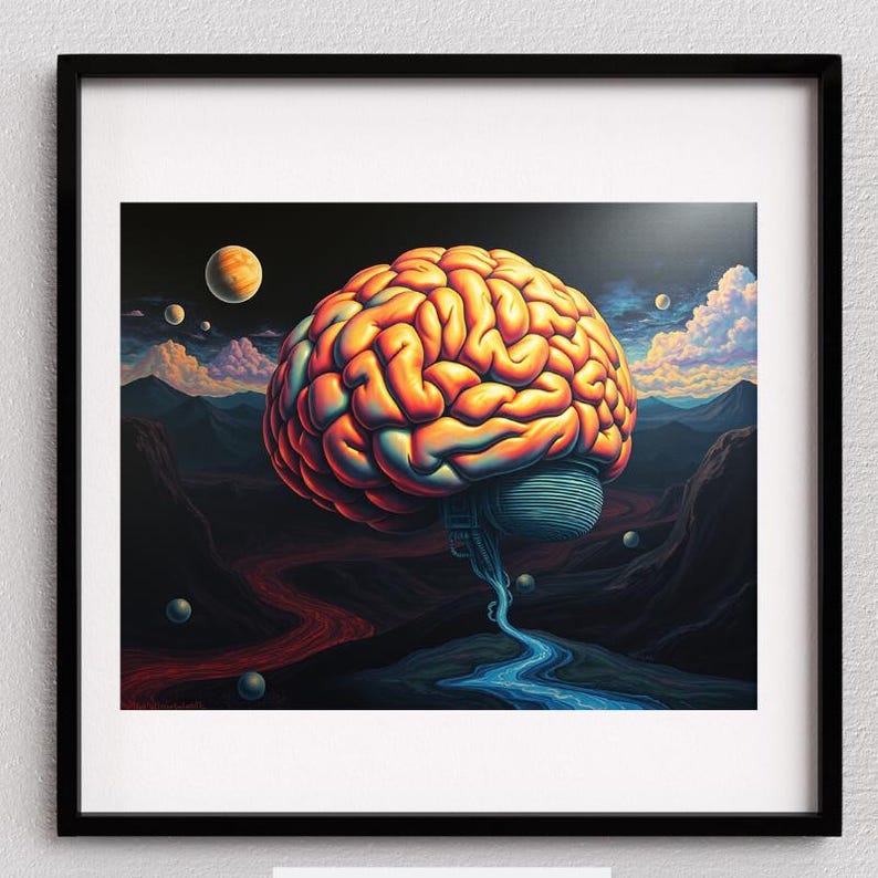 Neuroscience Brain Art;digital Download Prints-surrealistic Neuroworld ...