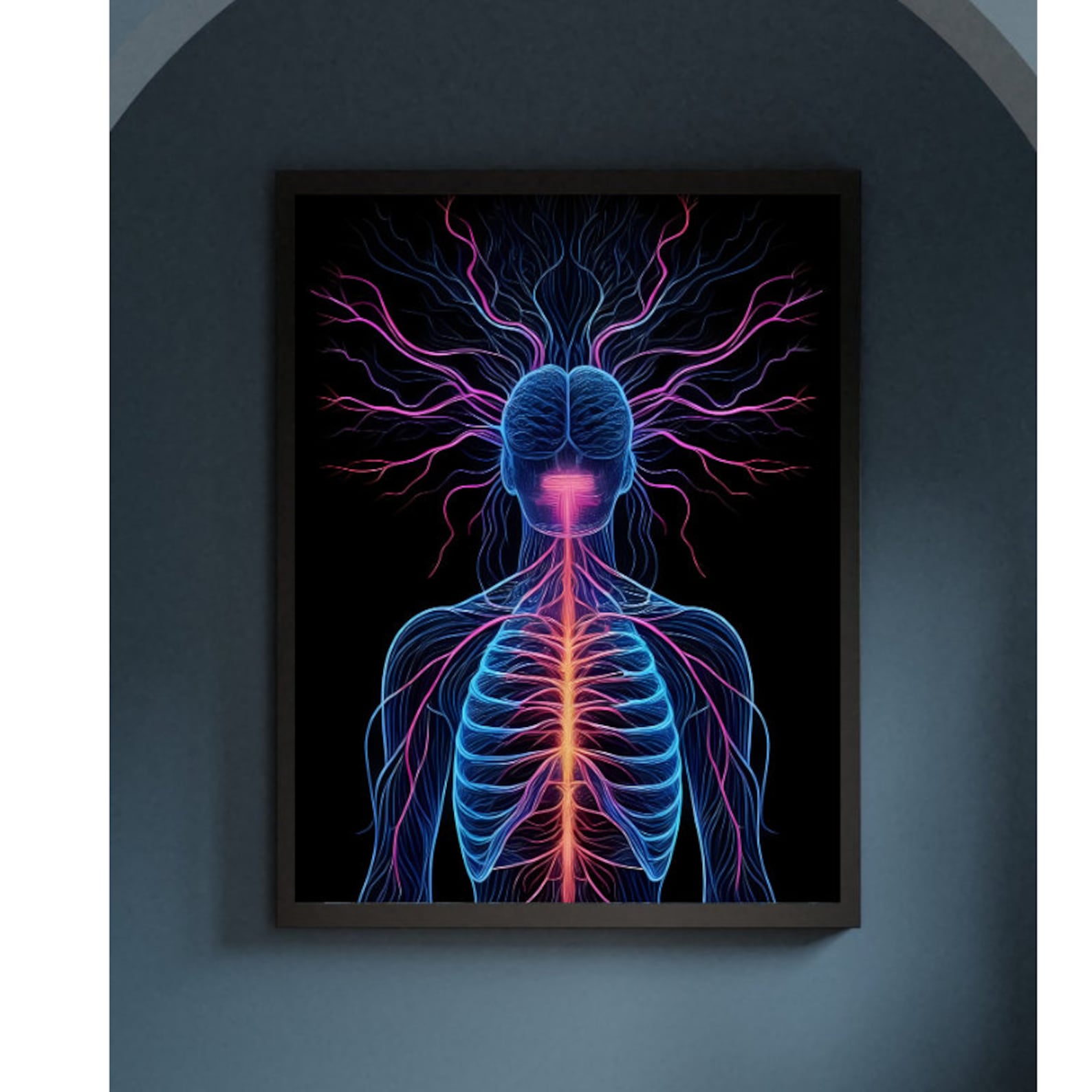 Neuroscience Brain Art;digital Download Prints- Luminous Neural Network ...