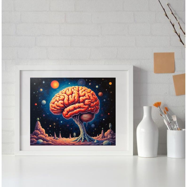 Neuroscience Brain Art;digital Download Prints-surrealistic Neuroworld ...