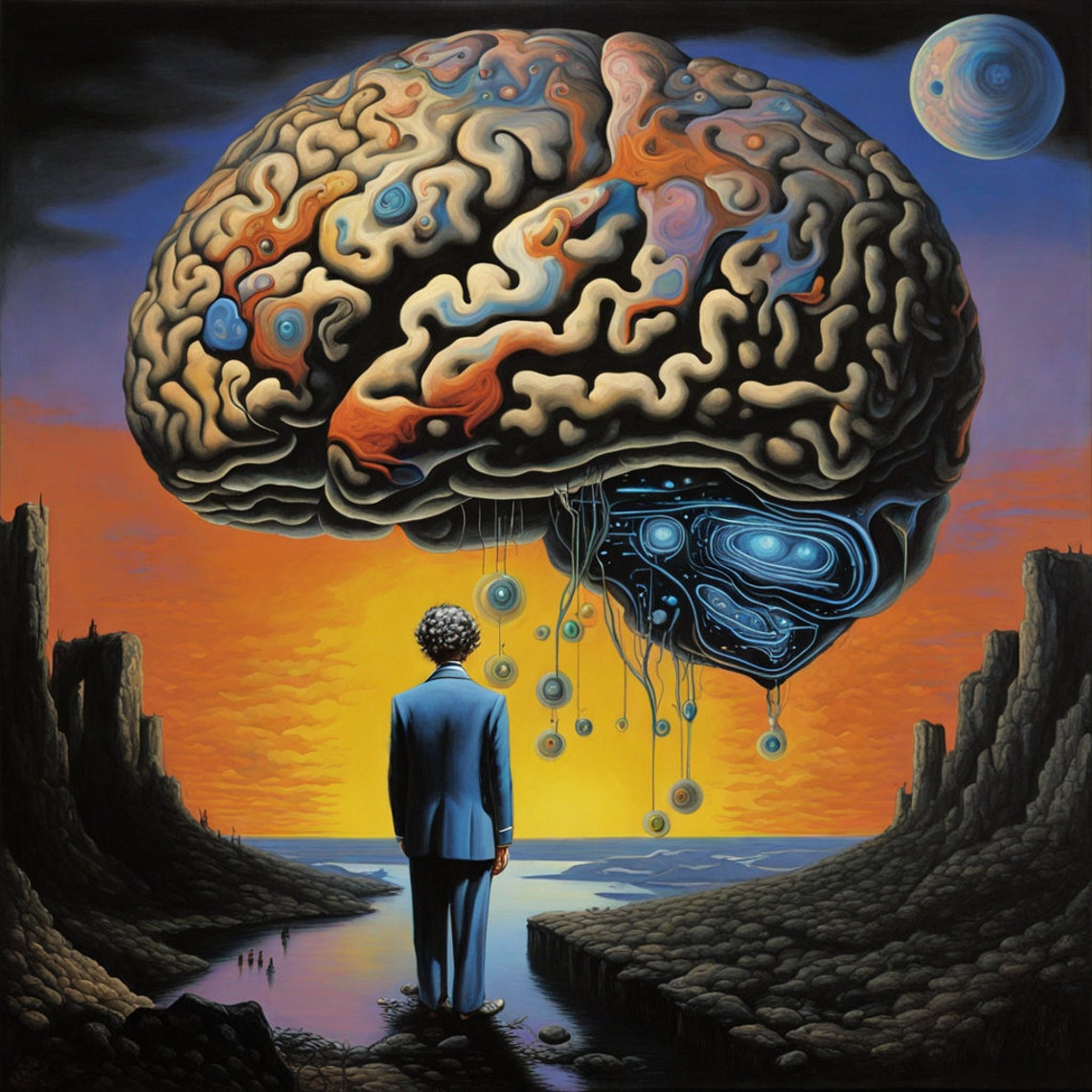 Neuroscience Brain Art; Digital Download Prints - Surreal Brain, AI ...