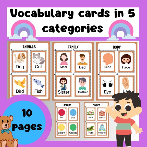 Vocabulary Cards - Etsy