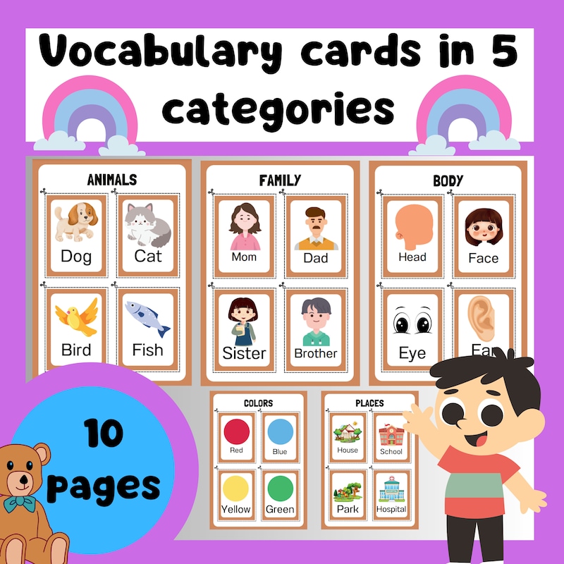 Vocabulary Cards - Etsy