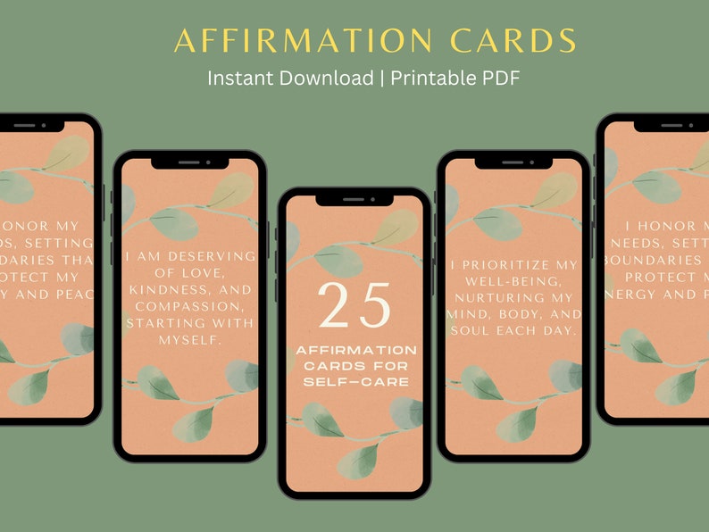 Affirmation Cards for Self-care and Self-discovery Mindful Cards Mental ...