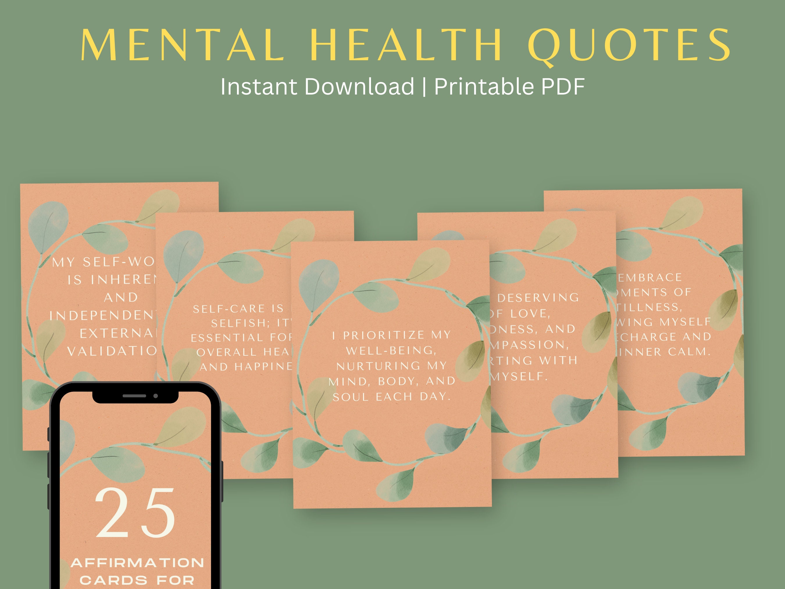 Affirmation Cards for Self-care and Self-discovery Mindful Cards Mental ...