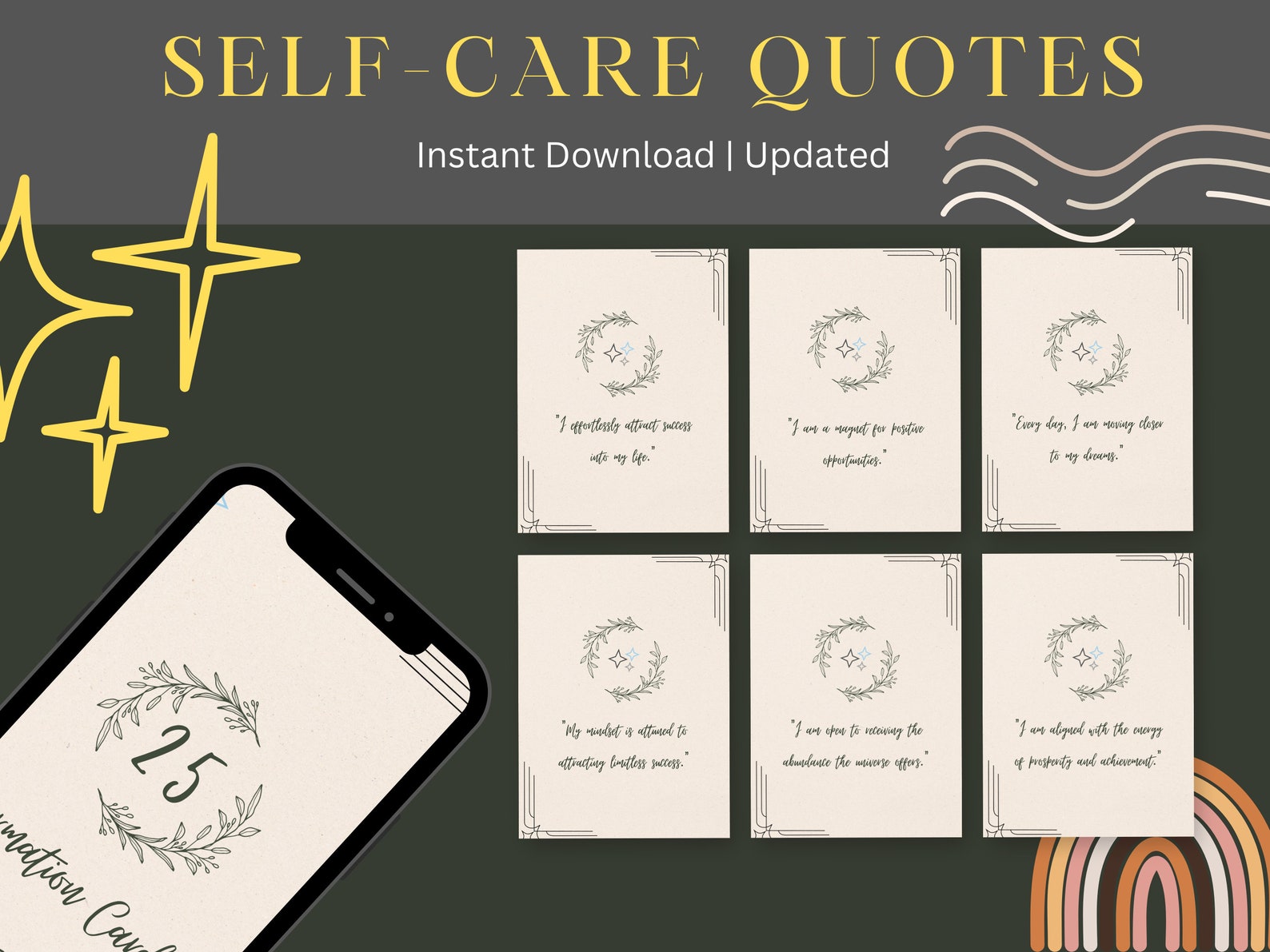 Printable Affirmation Cards for Attracting Success Mental Health ...