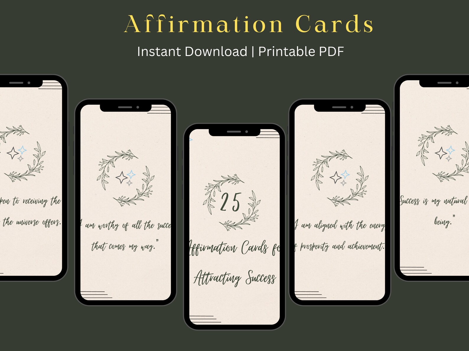 Printable Affirmation Cards for Attracting Success Mental Health ...