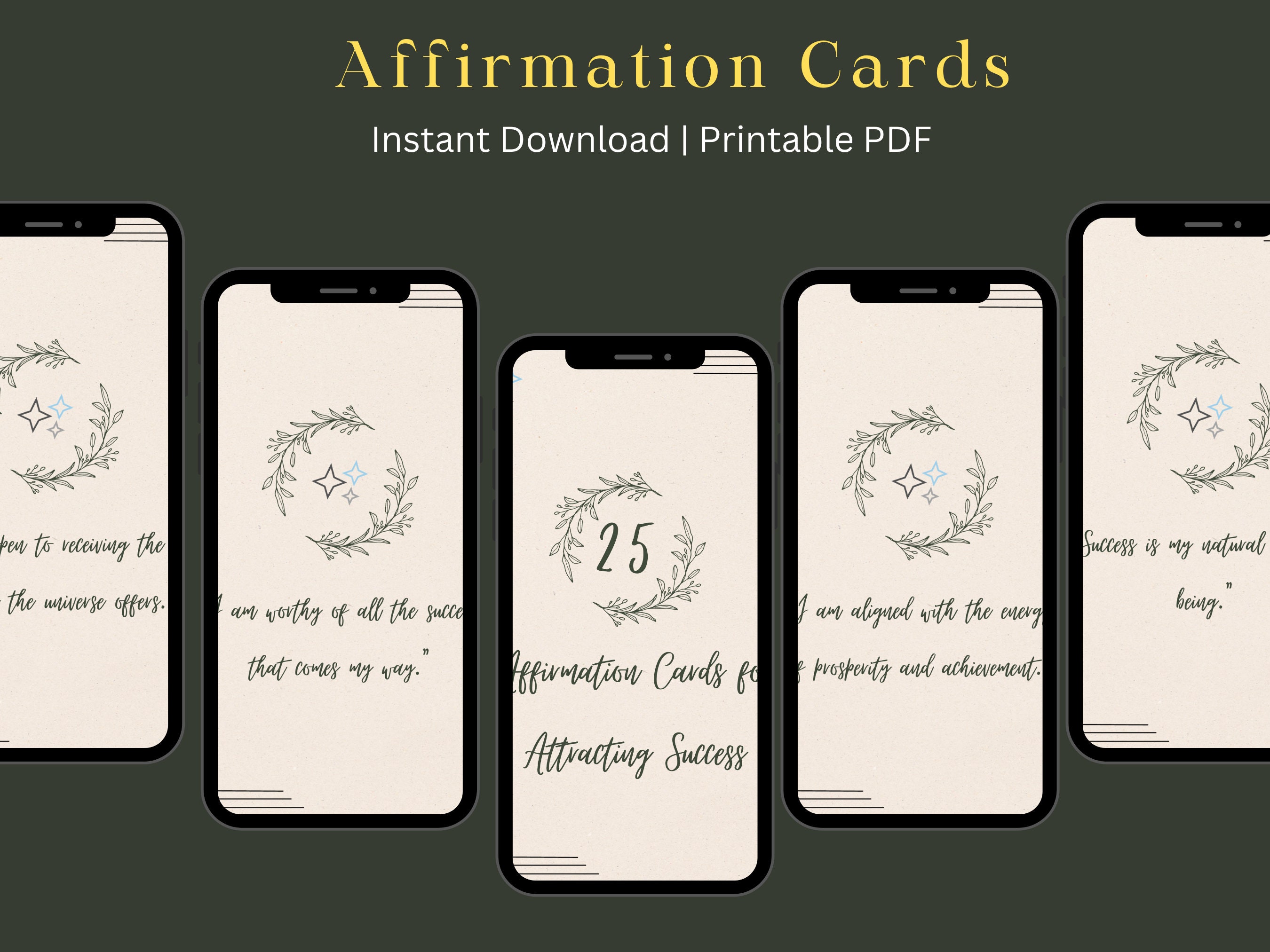 Printable Affirmation Cards for Attracting Success Mental Health Affirmation Cards Affirmation ...