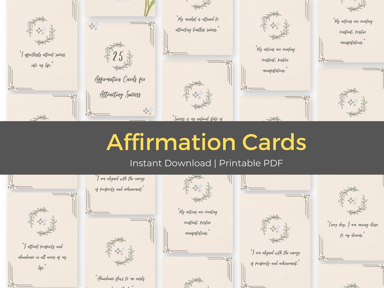 Printable Affirmation Cards for Attracting Success Mental Health ...