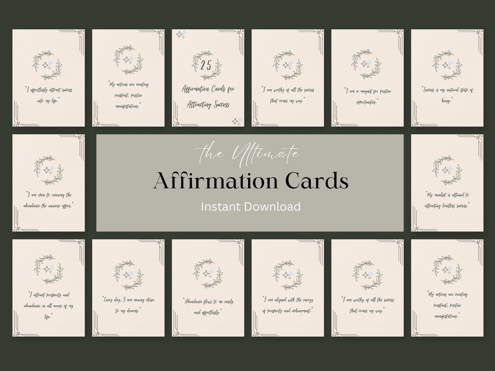 Printable Affirmation Cards for Attracting Success Mental Health ...