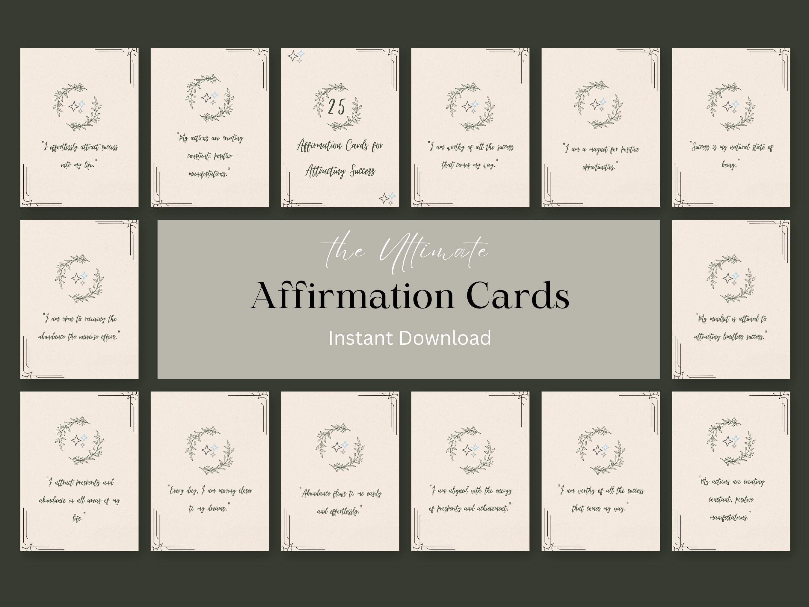 Printable Affirmation Cards for Attracting Success Mental Health ...