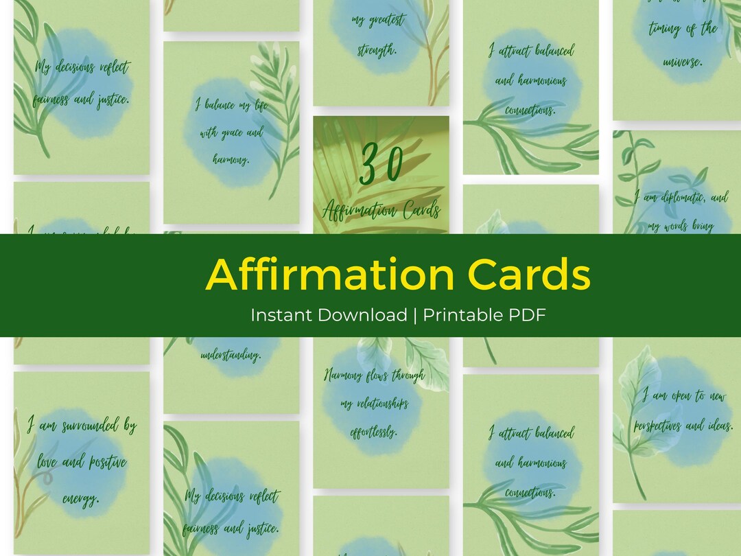Canva Template Positive Affirmation Cards for Attracting Success Self ...