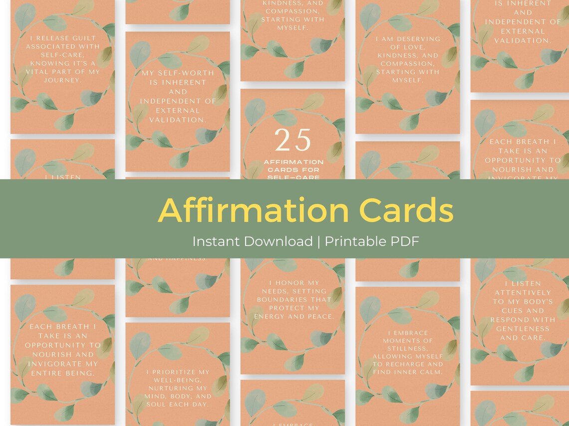 Affirmation Cards for Self-care and Self-discovery Mindful Cards Mental ...