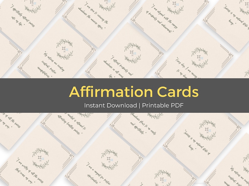 Printable Affirmation Cards for Attracting Success Mental Health ...