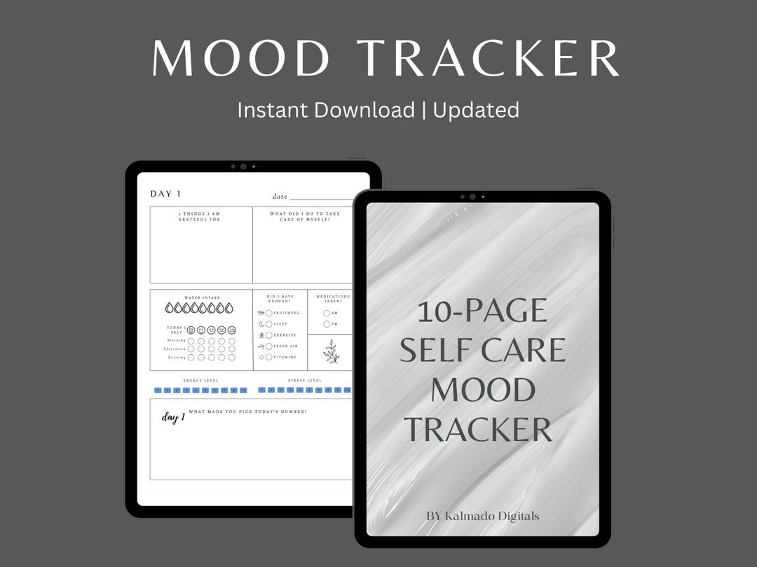 Canva Template Self Care Mood Tracker for Students Digital Planner ...