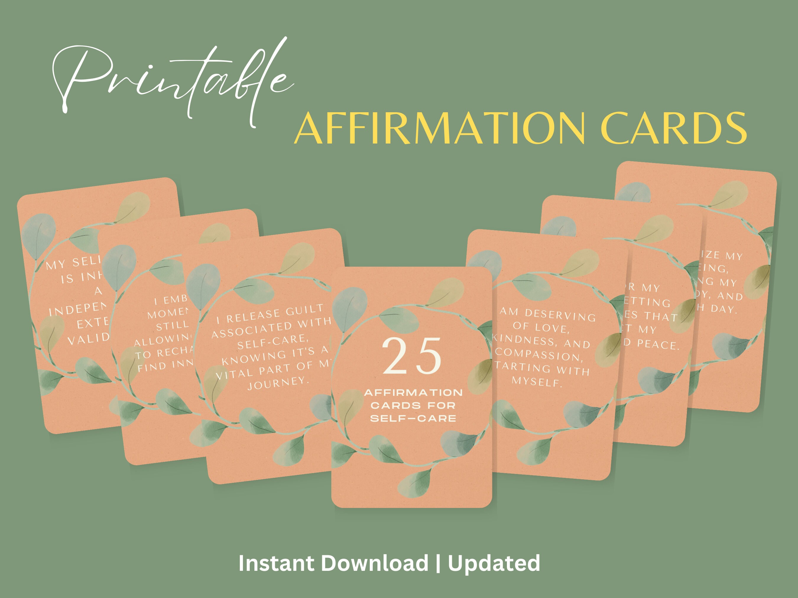 Affirmation Cards for Self-care and Self-discovery Mindful Cards Mental ...