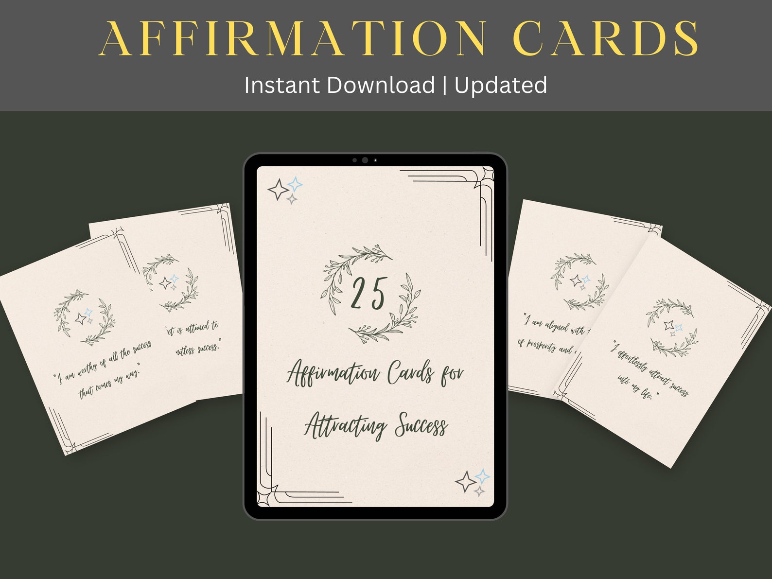 Printable Affirmation Cards for Attracting Success Mental Health ...