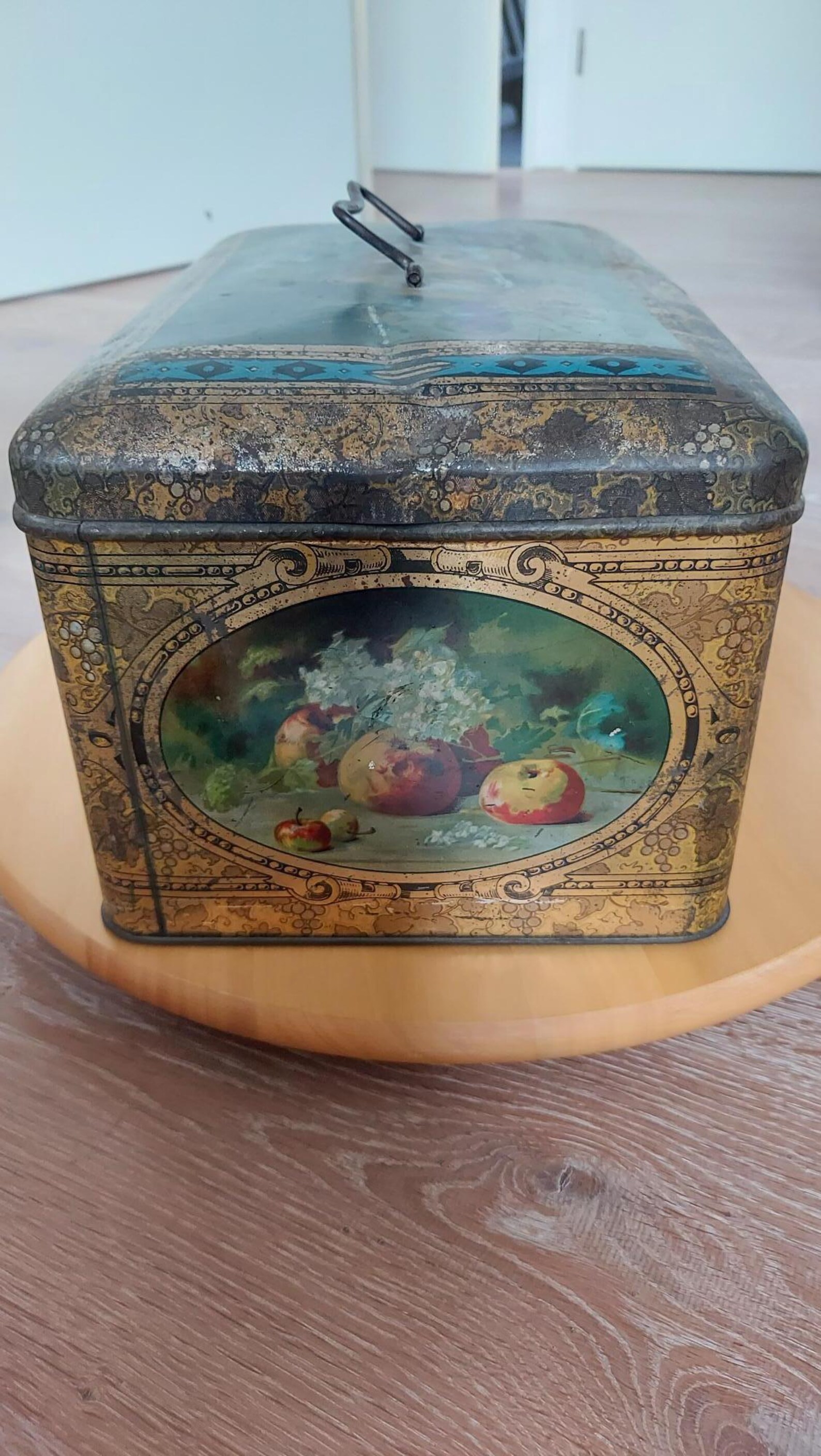 Large Vintage Tin Box With a Still of Fruit on the Top and All Sides ...