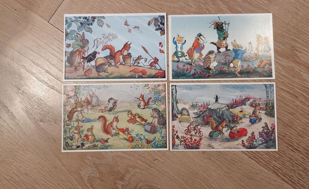 Set of 4 New Postcards Molly Brett, the Medici Society, London - Etsy