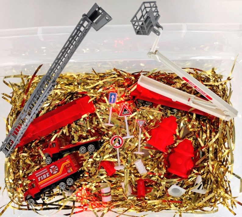 Firefighter Sensory Bin: Emergency Truck Play Kit - Etsy
