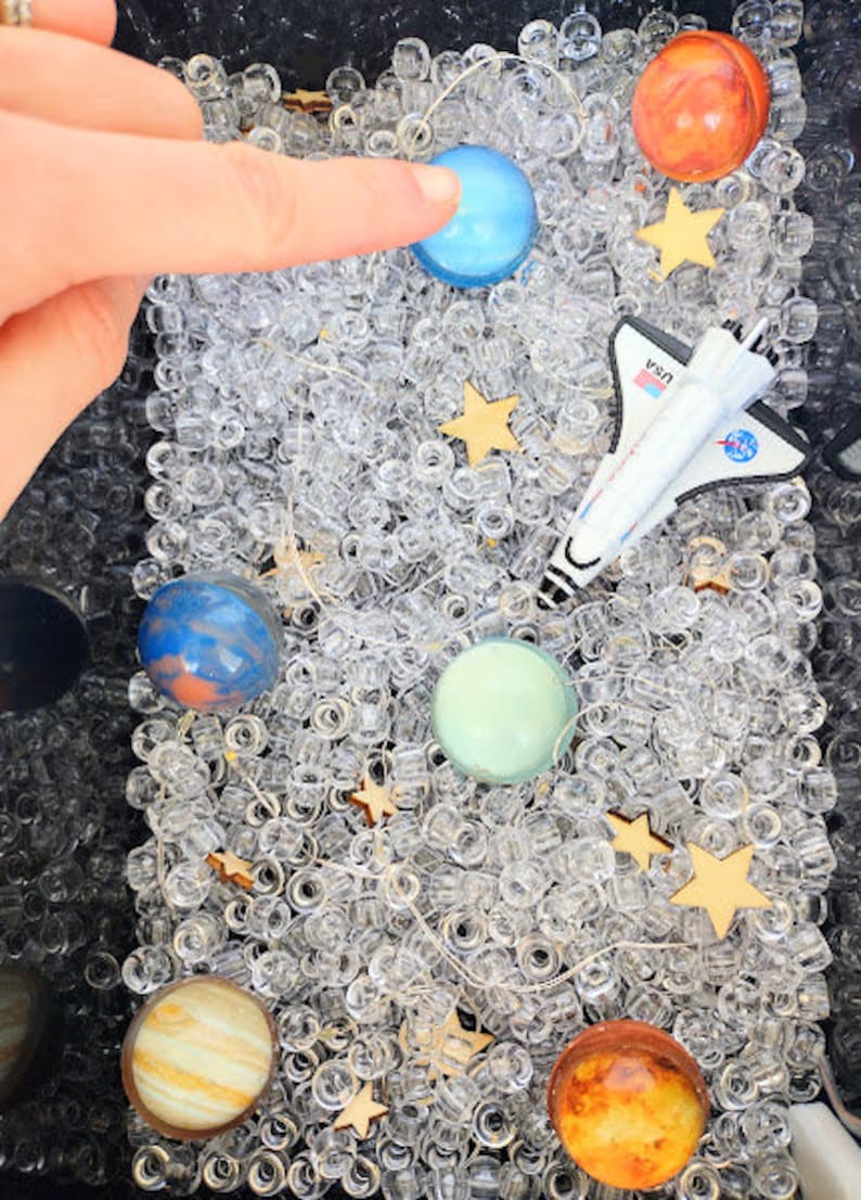 Outer Space Sensory Bin, Solar System, Kids Sensory Play Box - Etsy