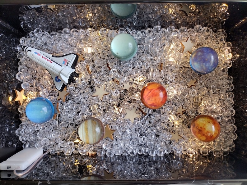 Outer Space Sensory Bin, Solar System, Kids Sensory Play Box - Etsy