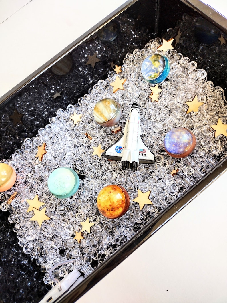 Outer Space Sensory Bin, Solar System, Kids Sensory Play Box - Etsy