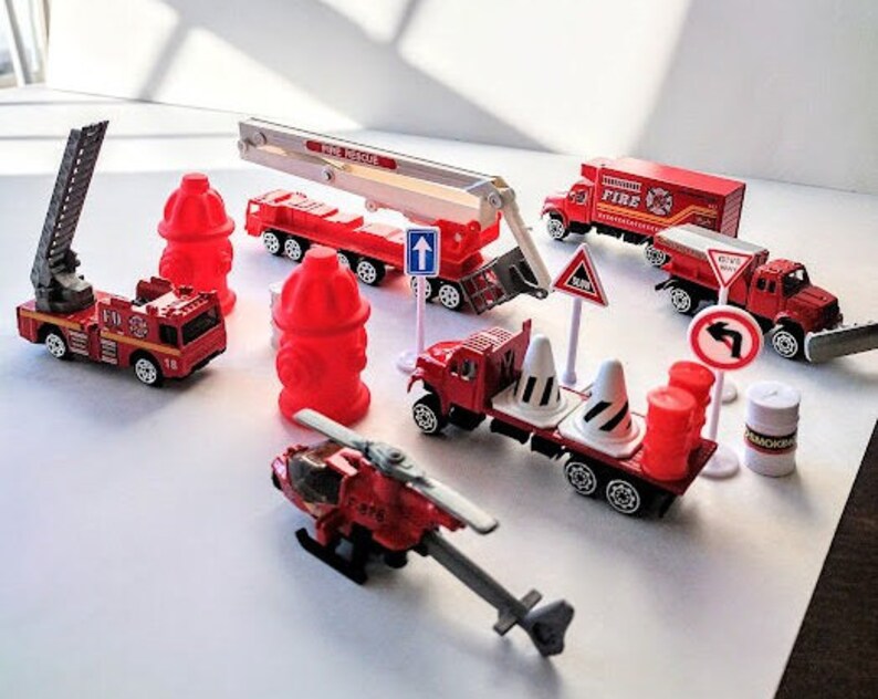 Firefighter Sensory Bin: Emergency Truck Play Kit - Etsy