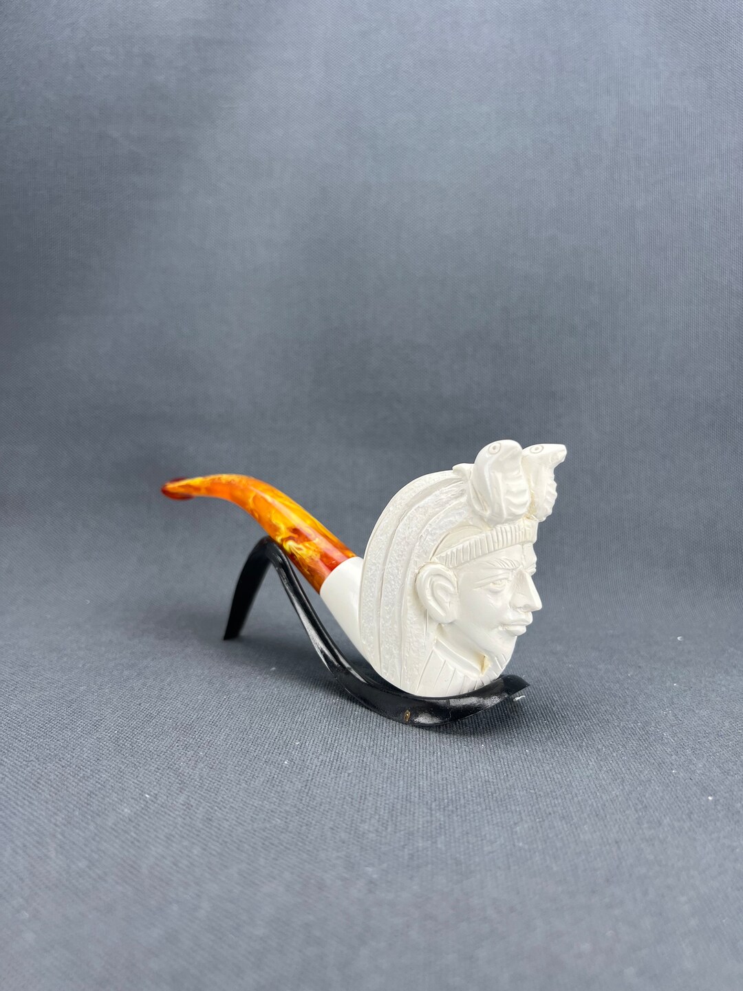 Female Egyptian Pharaoh Statue Meerschaum Pipe Handmade - Etsy