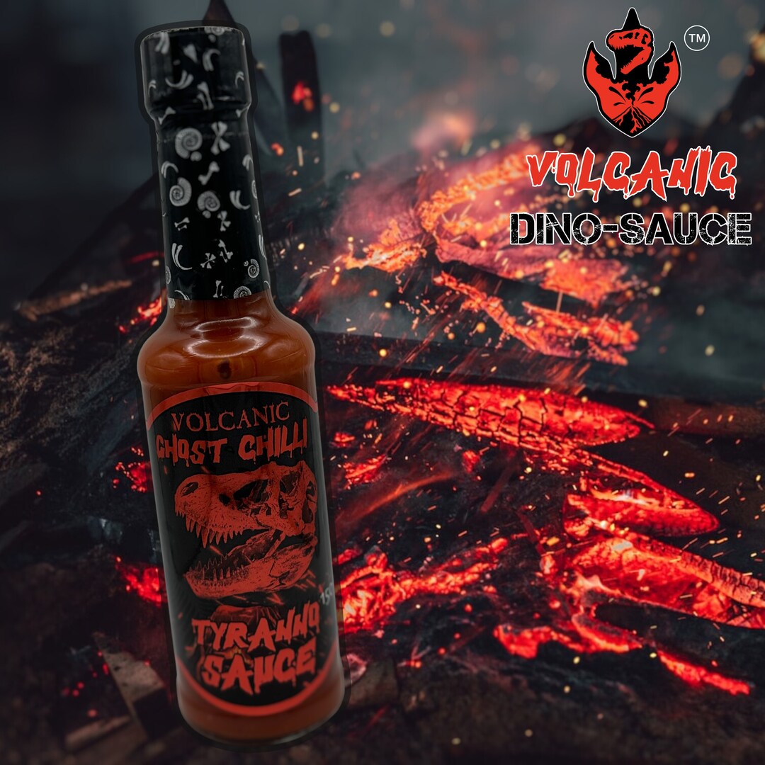 Jurassic Park Themed Volcanic Ghost Chilli Tyranno sauce, HOT Chilli ...