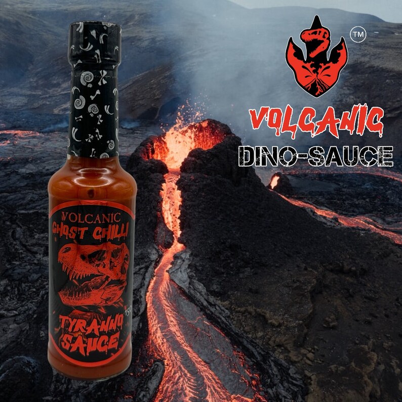 Jurassic Park Themed Volcanic Ghost Chilli Tyranno sauce, HOT Chilli ...