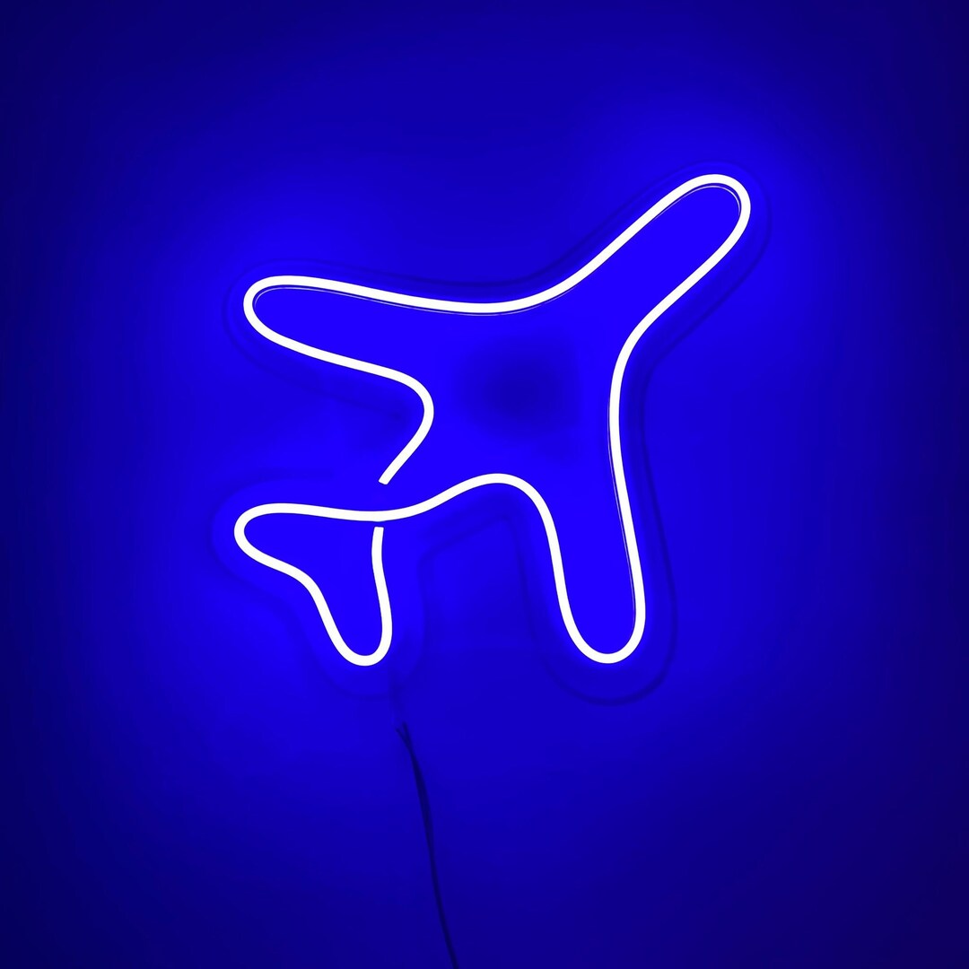 Plane Neon Sign, Airplane Led Neon Flex, Neon Wall Decor, Plane Wall ...