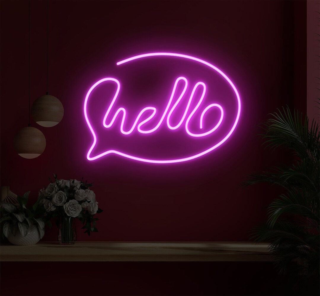 Hello Neon Sign, Birthday Decoration, Hello Neon Light, Party Neon Sign ...