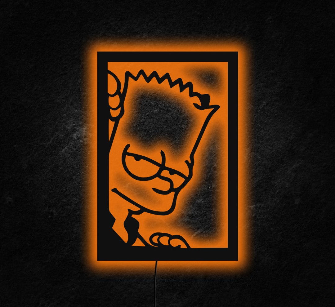 Bart Simpson Led Sign, Cartoon Led Decoration, Simpsons Decor Wall Art ...