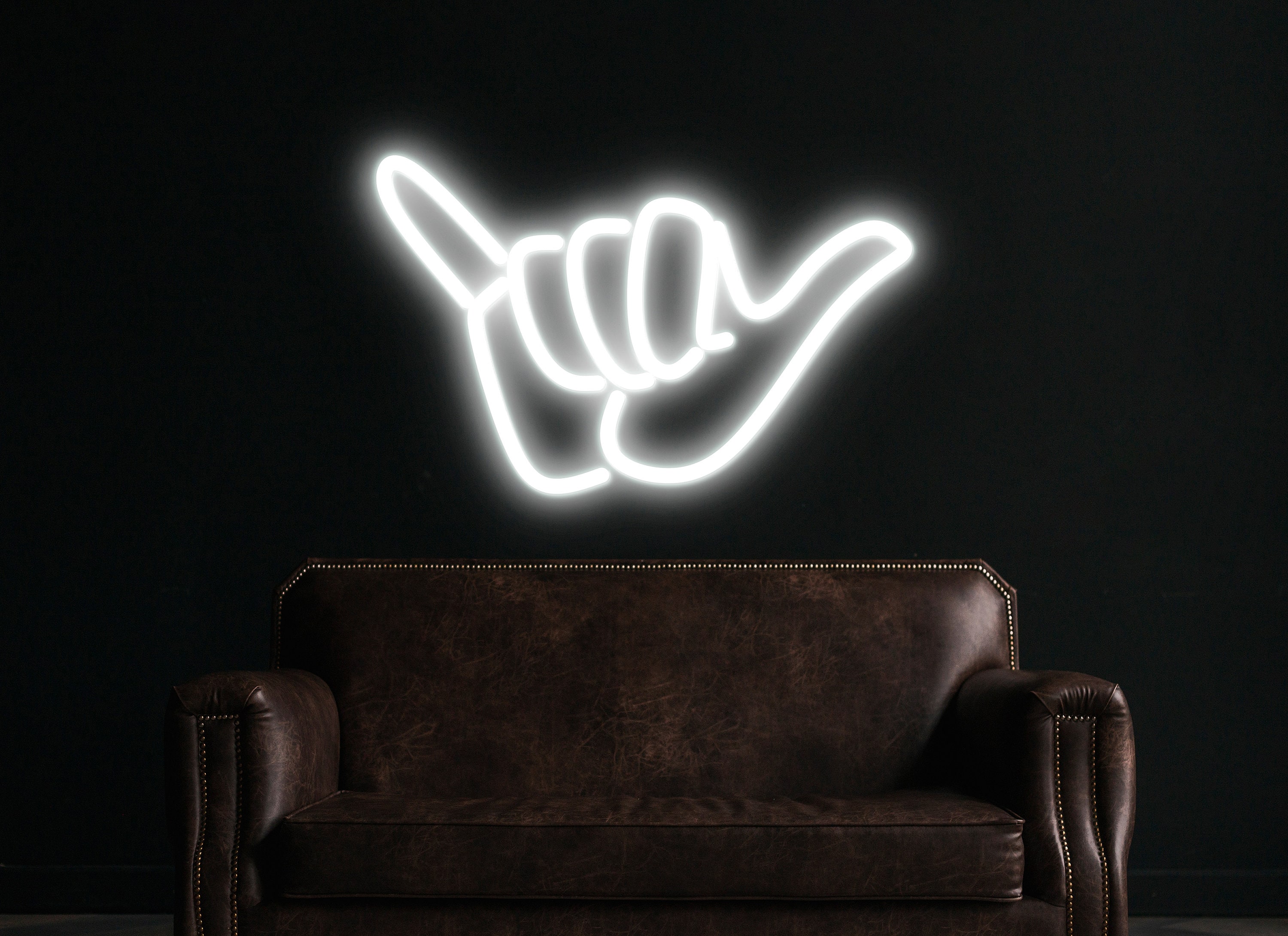 Shaka Hand Neon Sign, Surfing Decor, Hawaii Neon Decor, Surfers Led ...