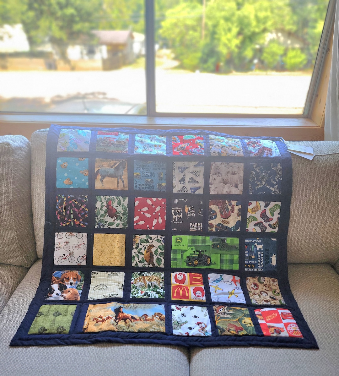 Handmade I Spy Quilt With Diverse Patterns Ozark Mountains Craft 35x35 ...