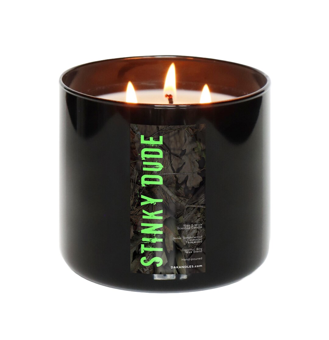 Stinky Dude Candle | Teakwood Lavender Sandalwood Scented | Fresh ...