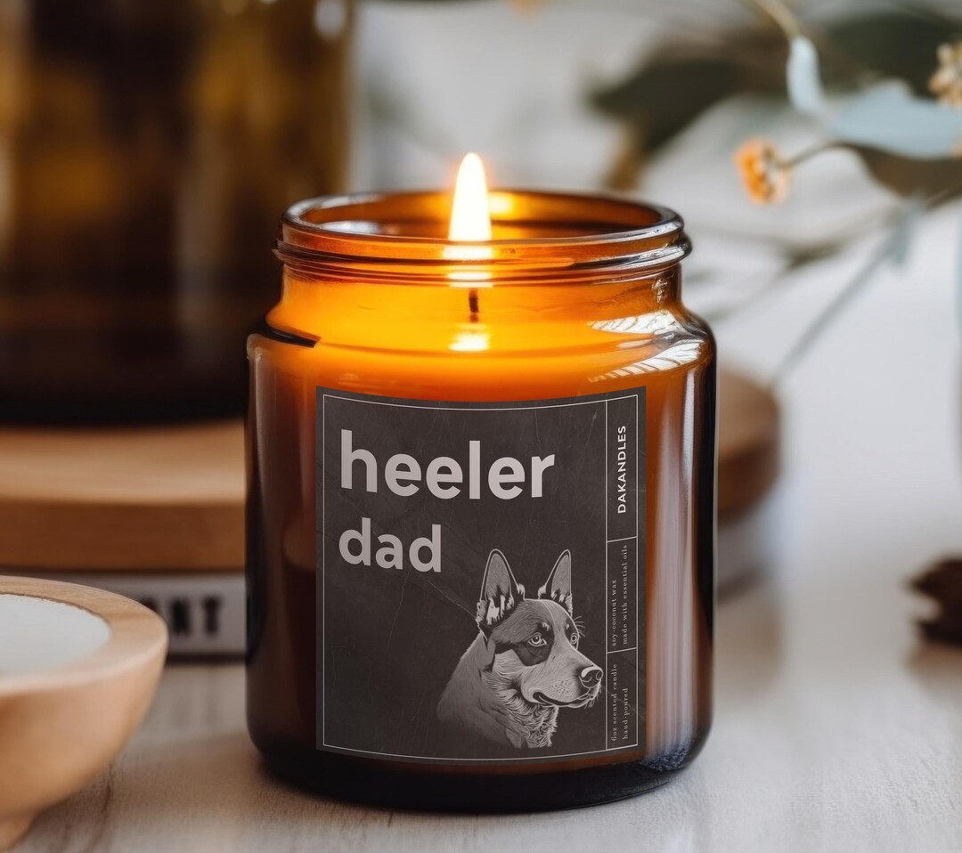 Blue Heeler Dad Candle Australian Cattle Dog Candle Gift for Him Heeler ...