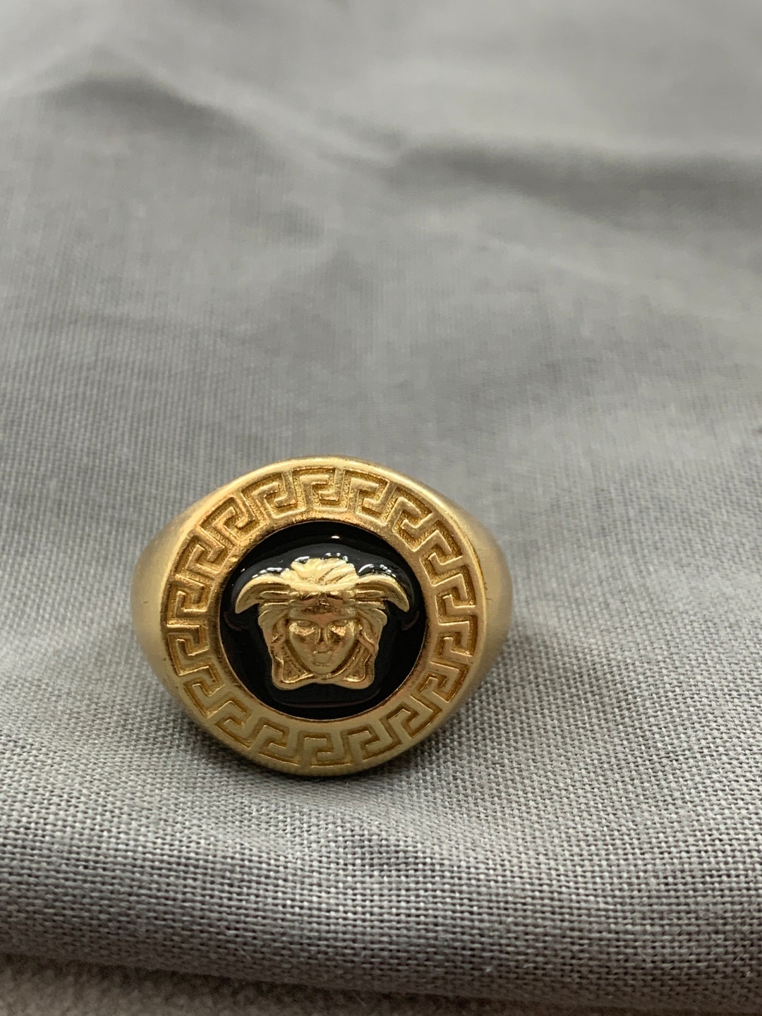 Vintage Versace Gold Ring - Etsy