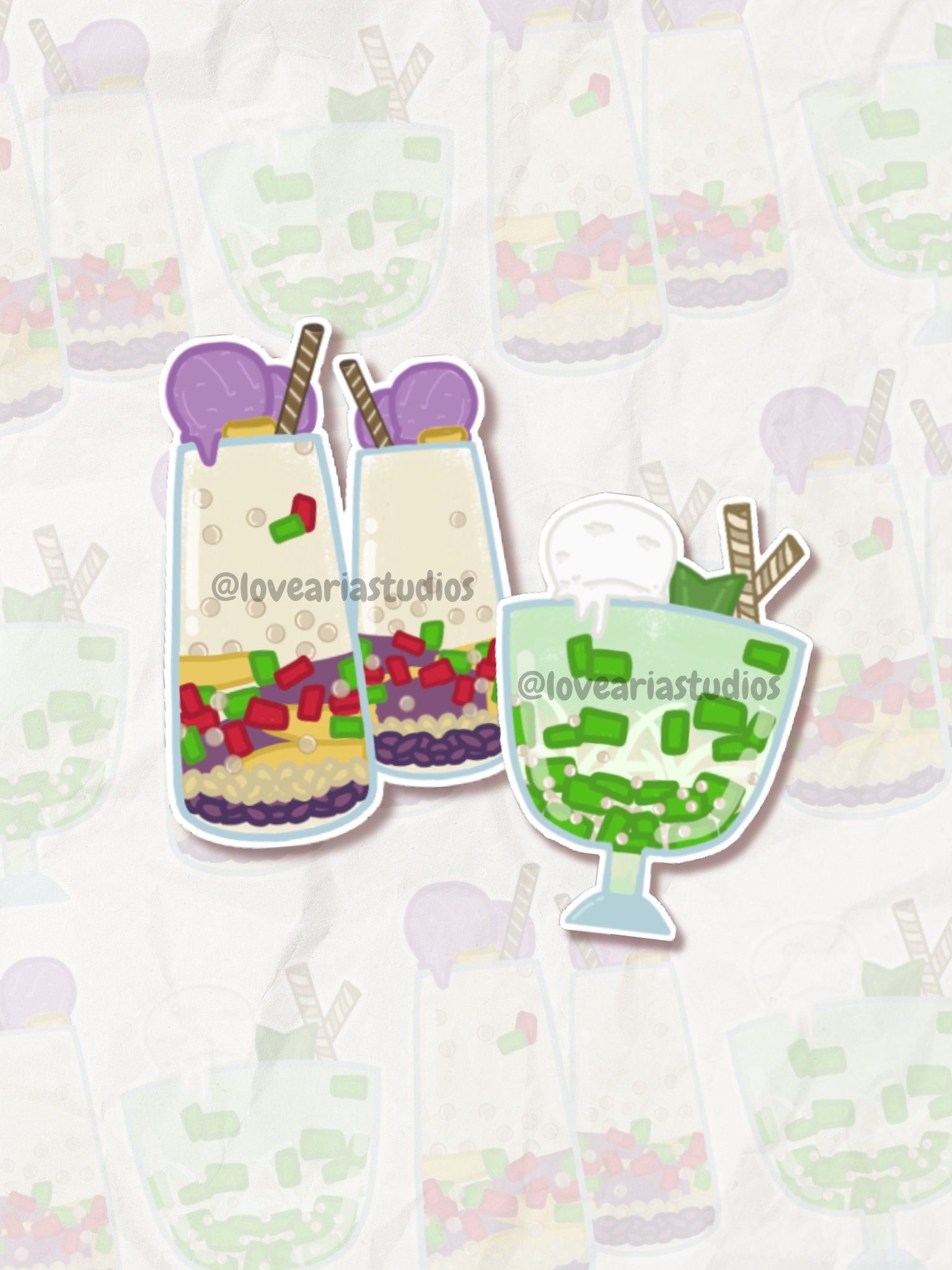 Filipino Dessert Stickers | Halo Halo Sticker | Buko Pandan Sticker ...