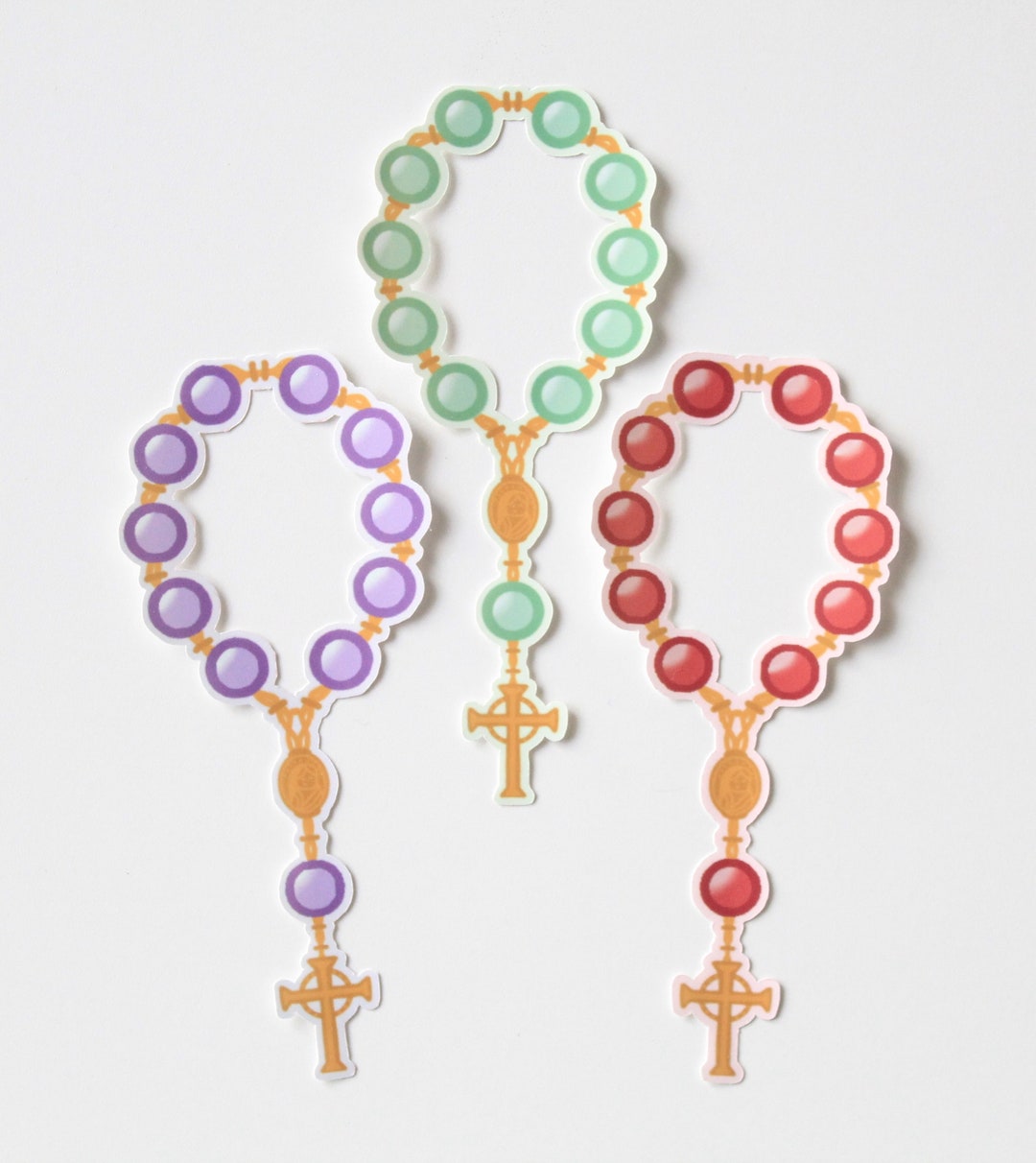 Rosary Sticker | Green Rosary | Red Rosary | Purple Rosary | Christian ...